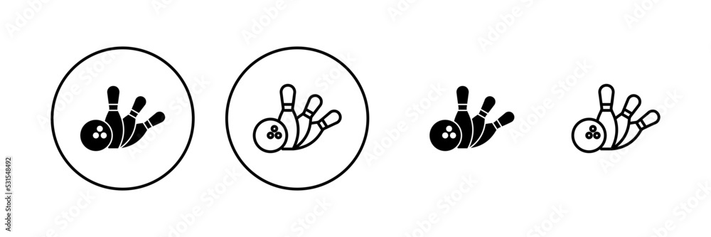 Bowling icon vector. bowling ball and pin sign and symbol. Stock Vector ...