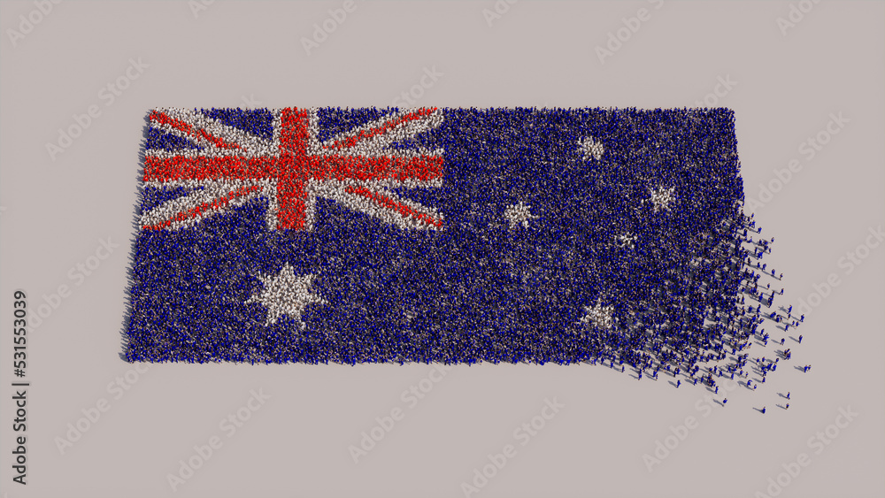 Australian Banner Background, with People coming together to form the ...