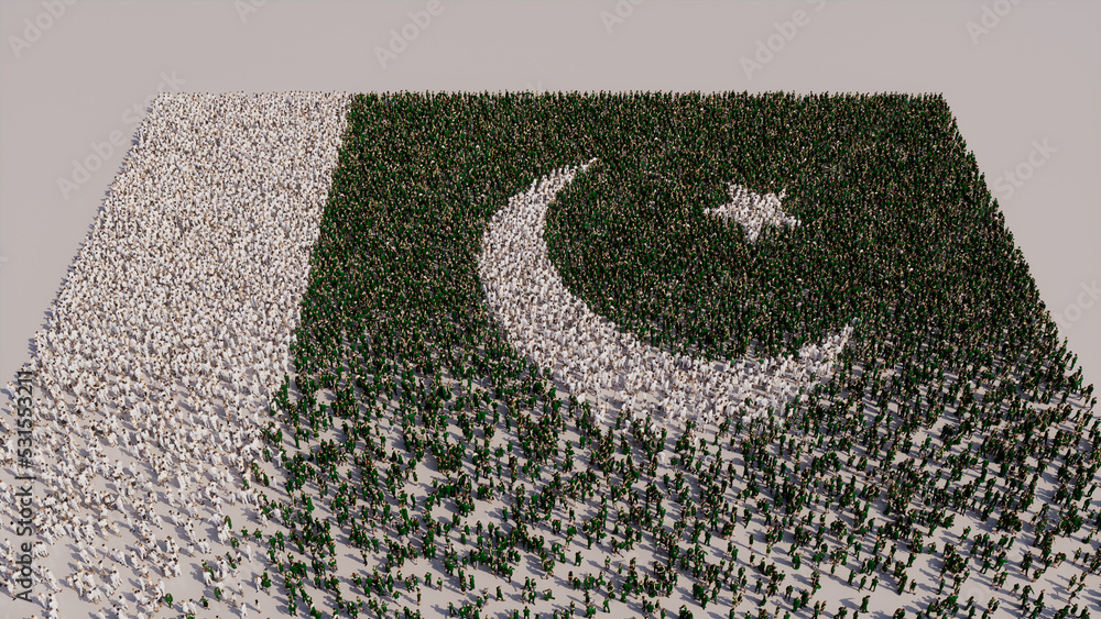 Pakistani Banner Background, with People coming together to form the ...