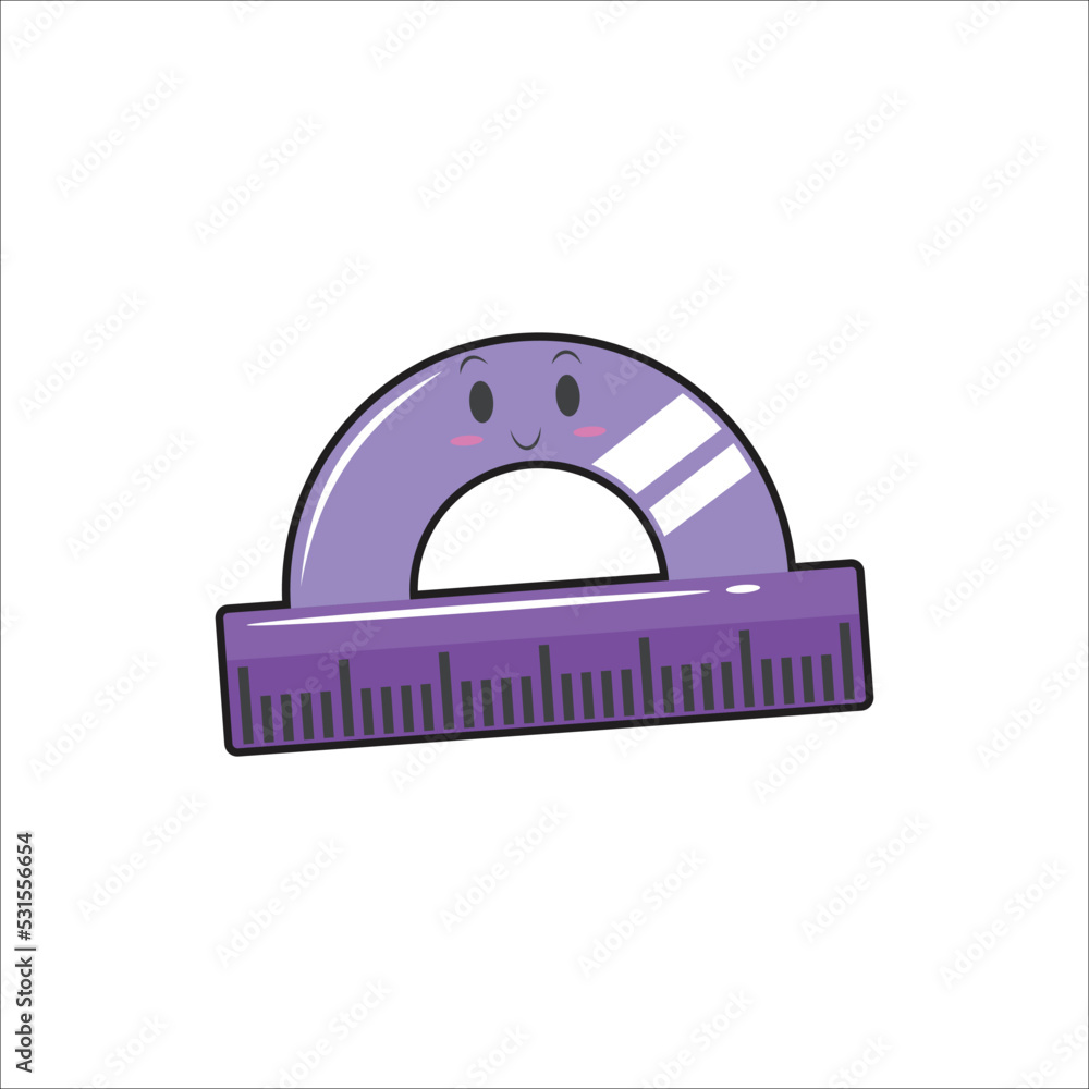 Cute ruler cartoon vector illustration Stock Vector | Adobe Stock