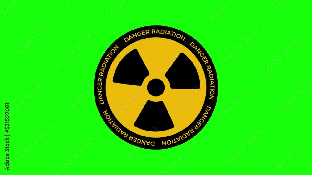 Vidéo Stock Animated radiation spinning around. Nuclear sign symbol ...