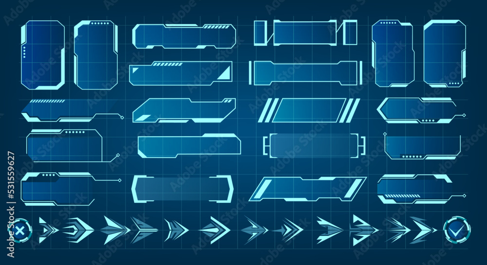 Tech ui frames Stock Vector | Adobe Stock