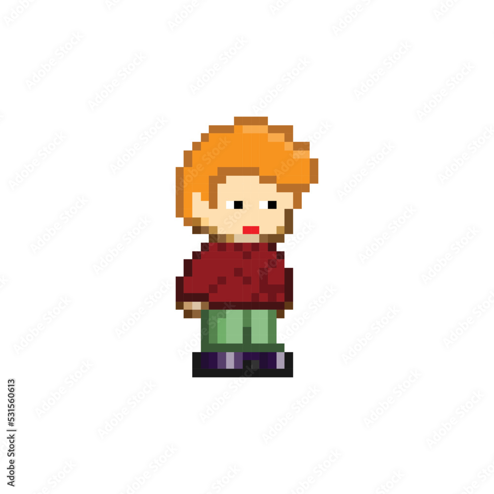 vector male character in pixel art. carton pixel design illustration ...