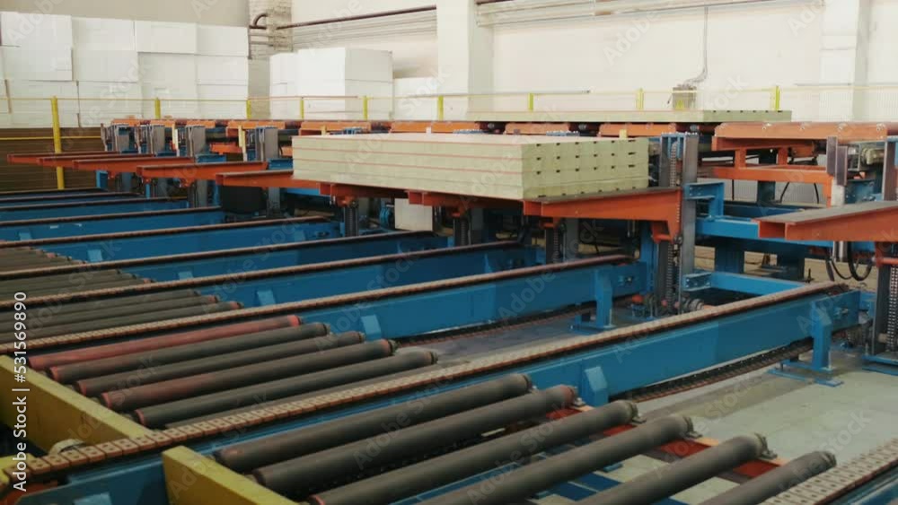 Automated Conveyor for the Production of Wall Sandwich Panels. Finished ...