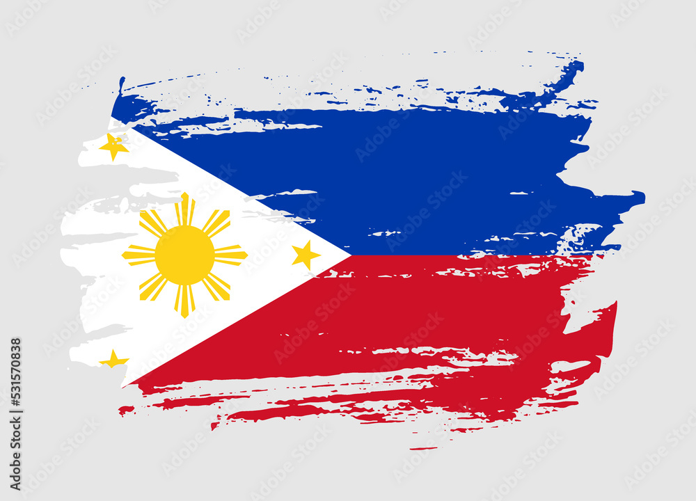 Grunge style textured flag of Philippines country Stock Vector | Adobe ...