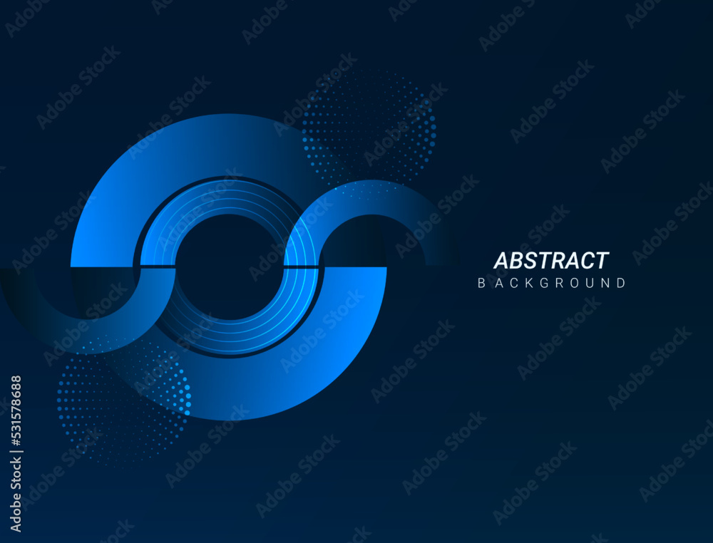Abstract blue circular design vector background Stock Vector | Adobe Stock