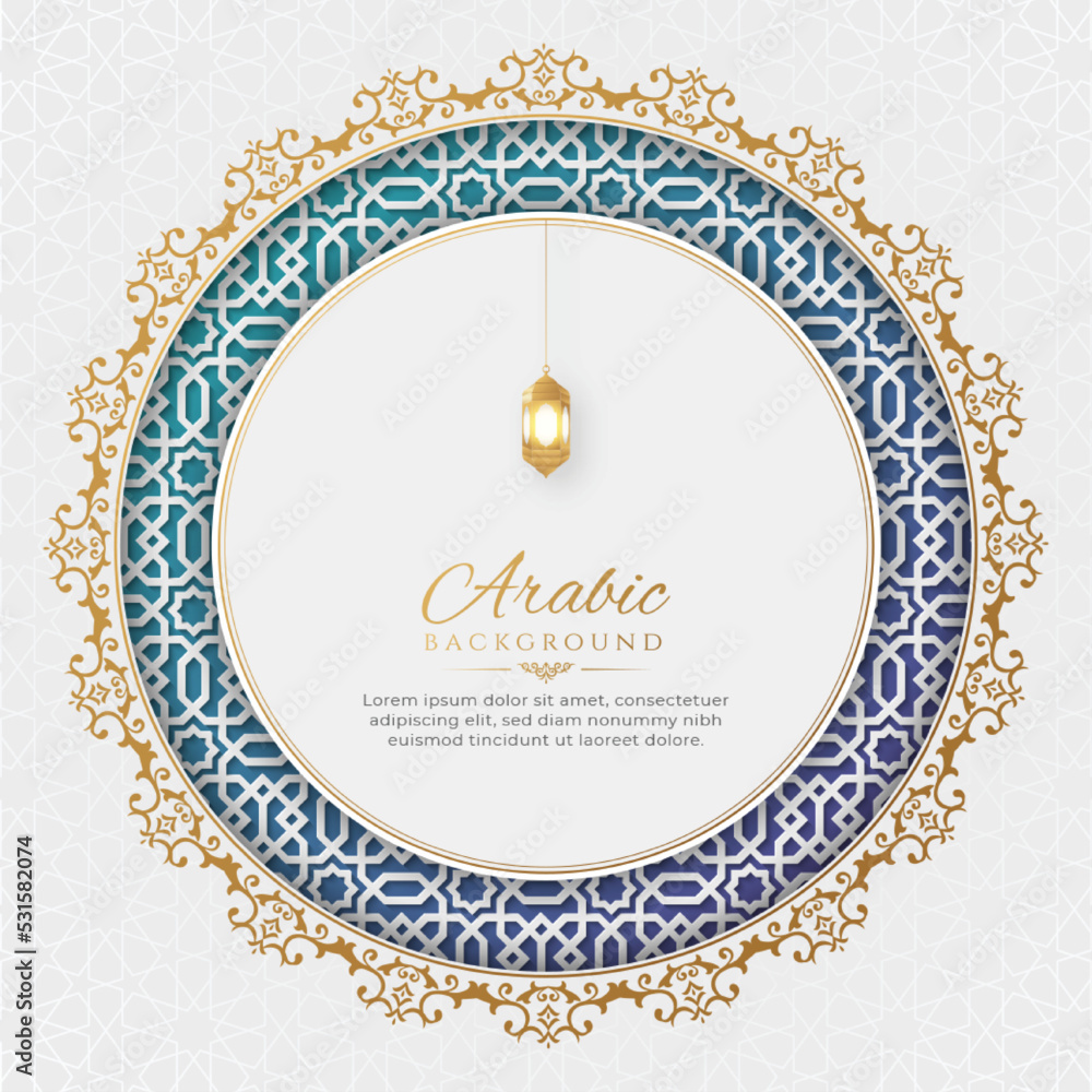 Arabic Islamic Elegant White and golden Luxury Ornamental Background ...