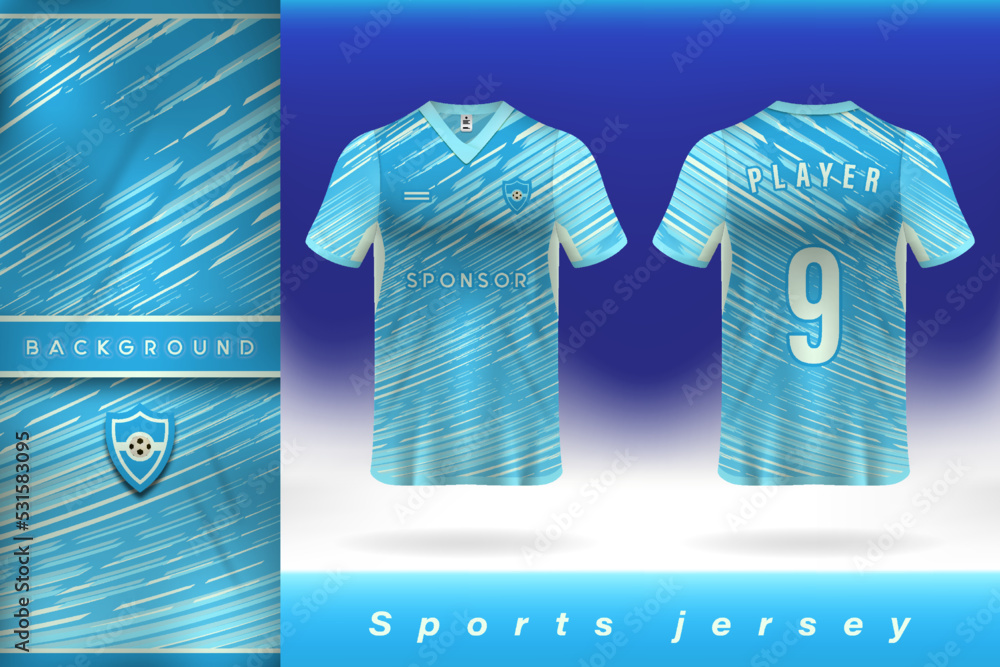 Navy blue sports jersey template design Stock Vector | Adobe Stock