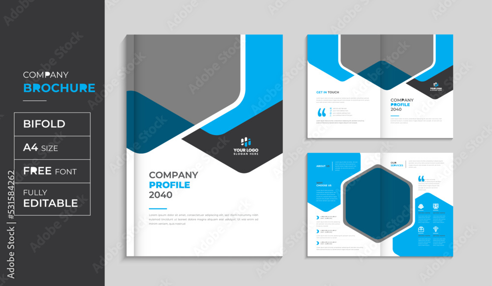 Geometric corporate business profile template creative company business ...