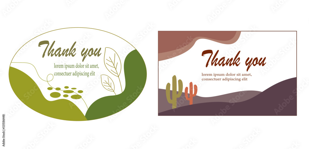 greeting card template with desert and leaves aesthetic theme Stock ...