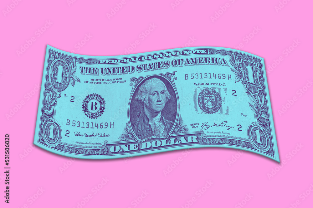 Contemporary artwork background with colored banknote. Digital texture ...