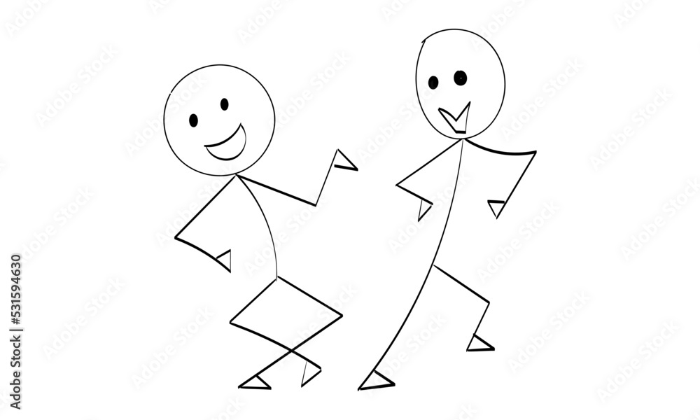 Vector Stickman Character illustration. Sketch stick figure isolated ...