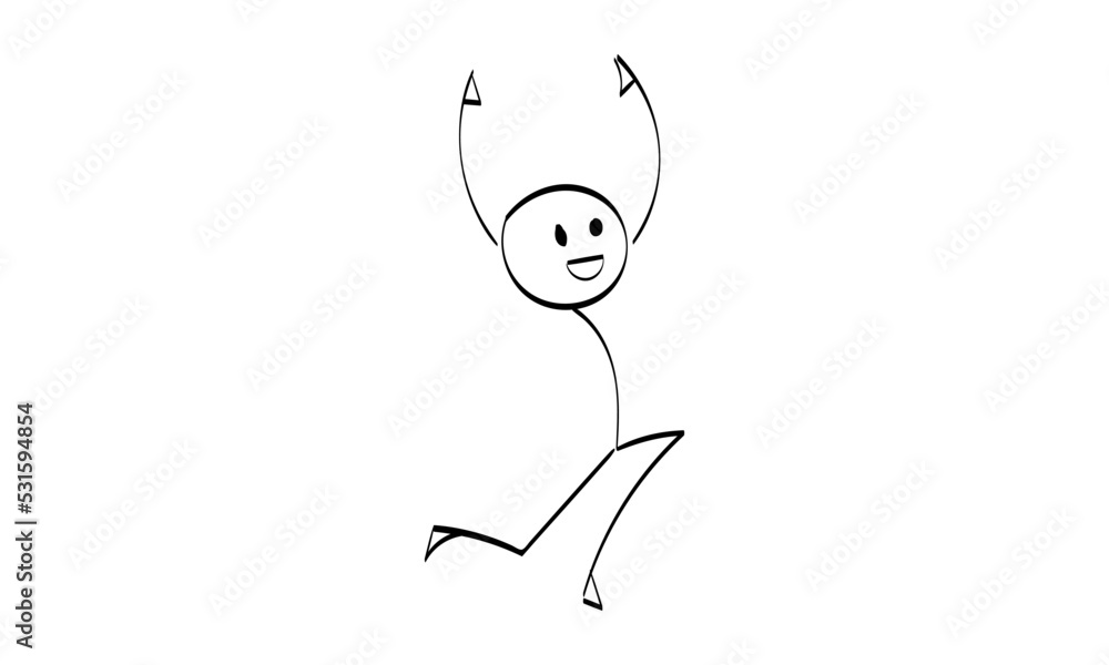Vector Stickman Character illustration. Sketch stick figure isolated ...