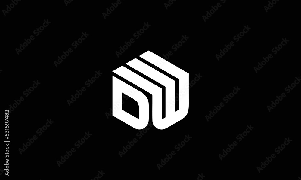 Letter DW logo design monoline. Monoline DW logo design. Monogram logo ...