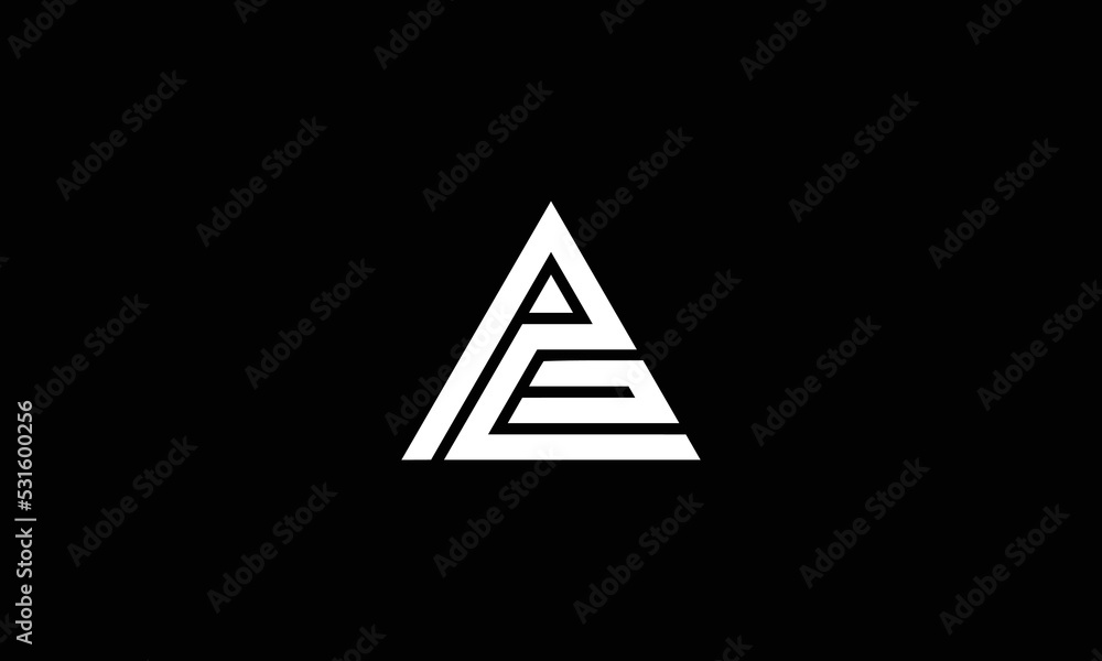 PE logo design concept with background. Initial based creative minimal ...