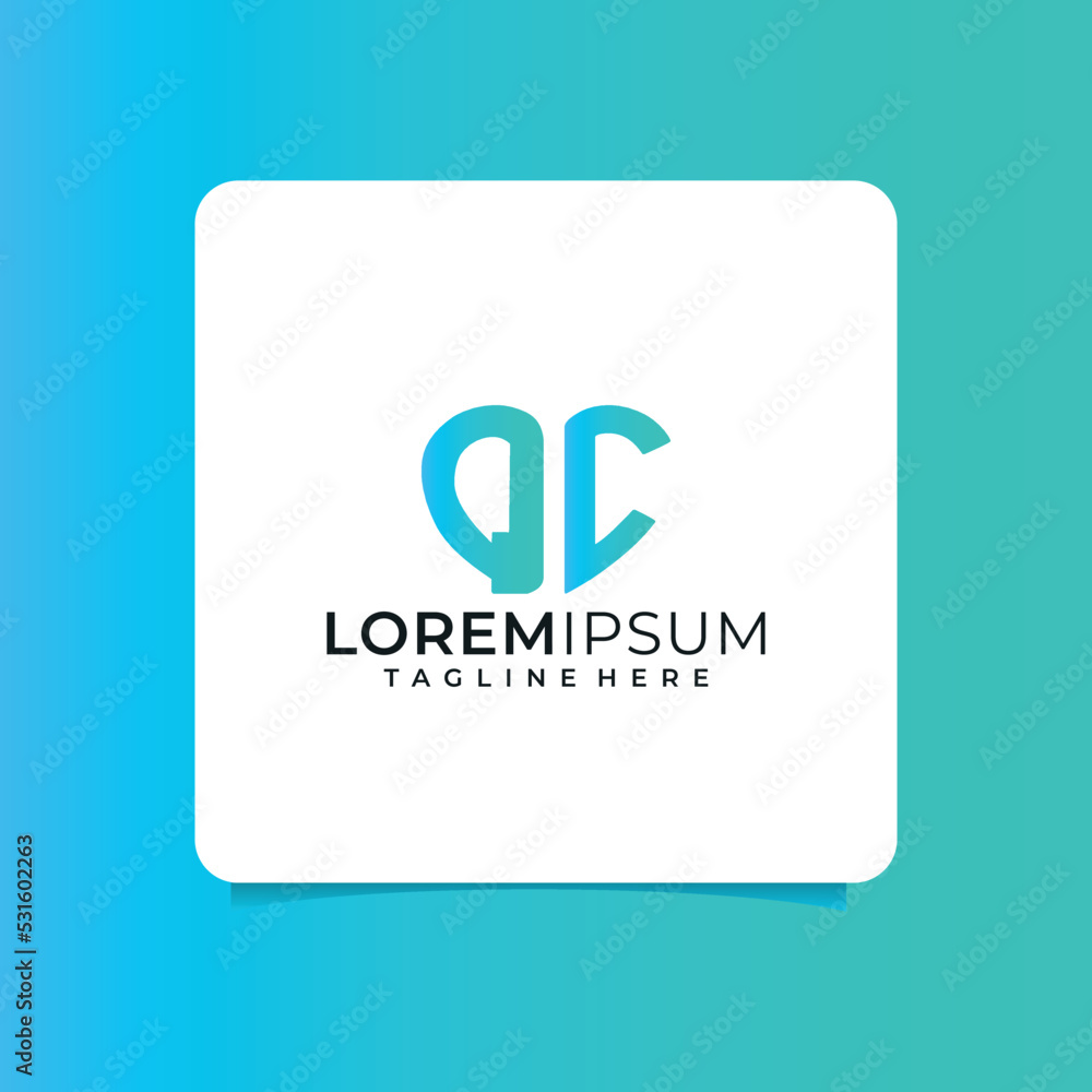 qc letter design for logo and icon.az typography for technology ...