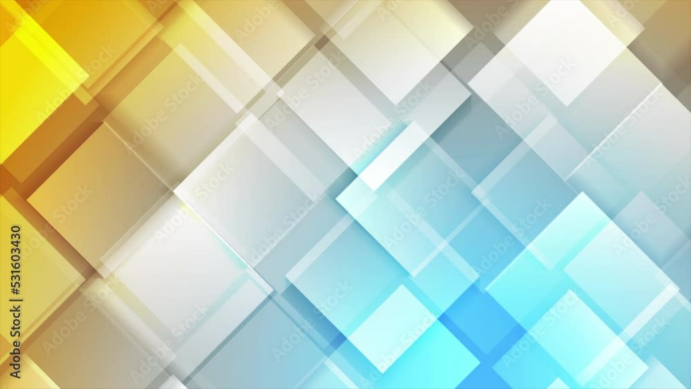 Light yellow and blue glossy squares abstract tech background. Seamless ...