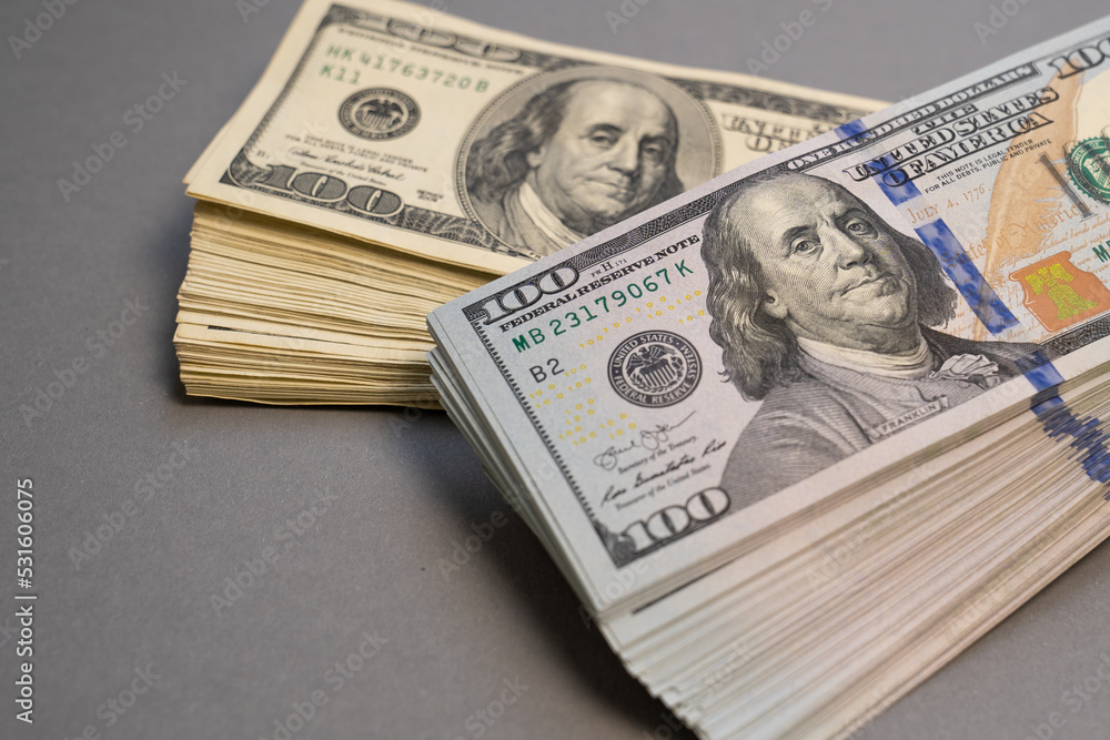 American dollar banknotes stack, old banknotes vs new, pack of money ...