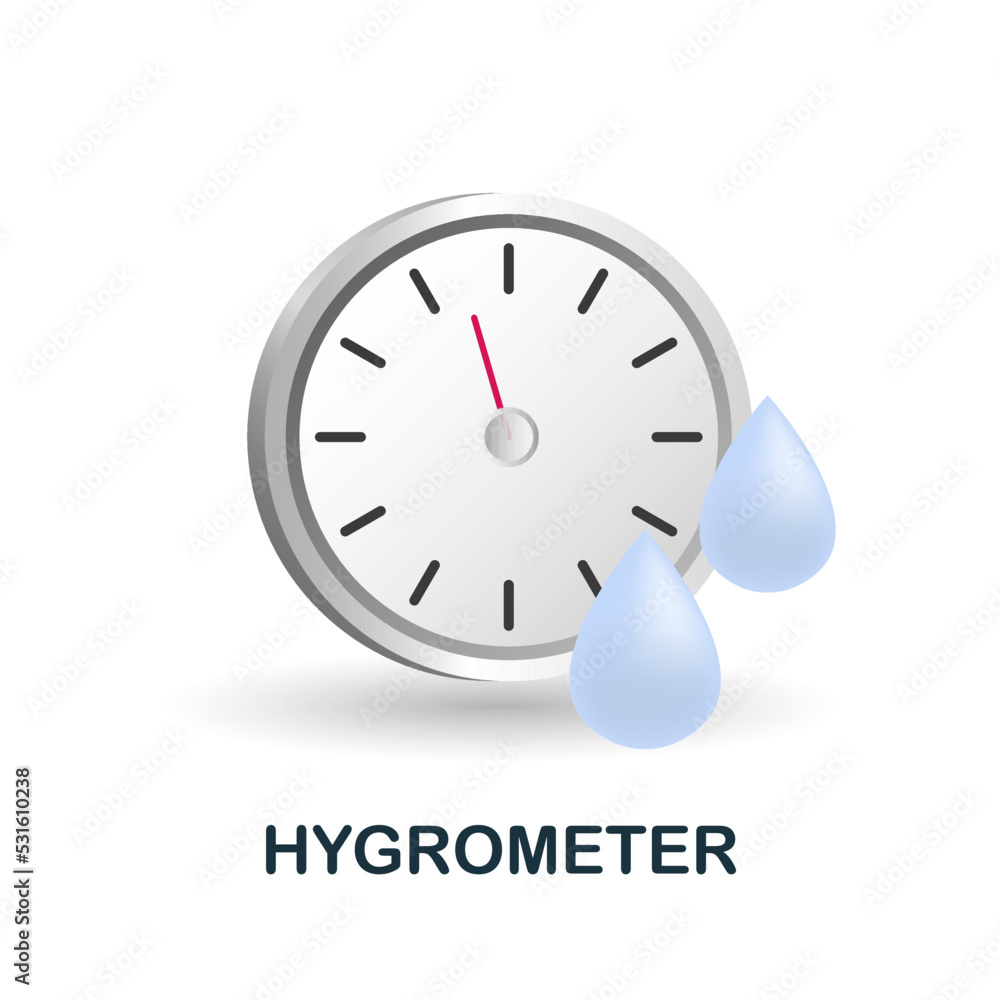 Hygrometer icon. 3d illustration from measuring collection. Creative ...