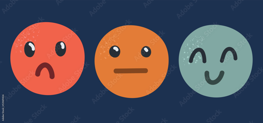 Cartoon vector illustration of Set of Emoji Set of Emoticons. Sad and ...
