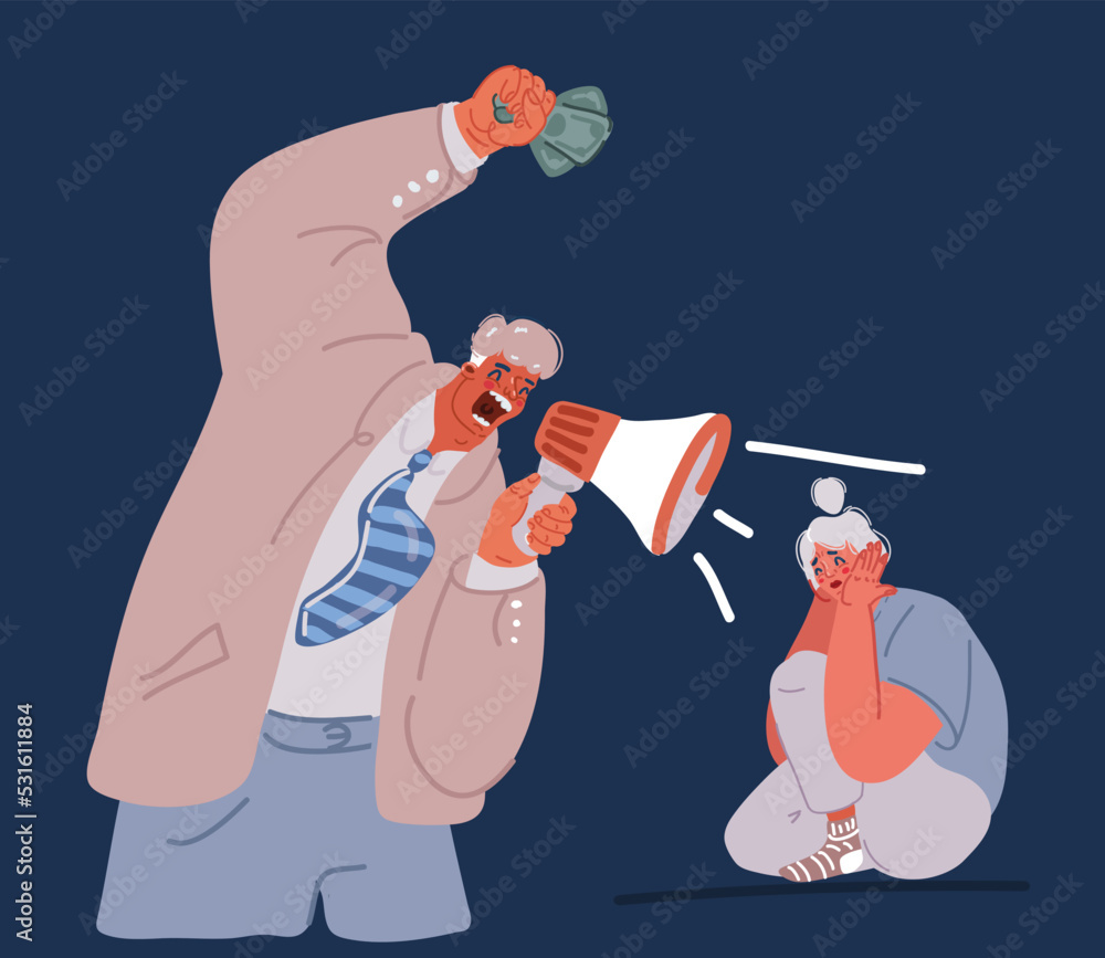 Vetor do Stock: Cartoon vector illustration of Male character beating ...