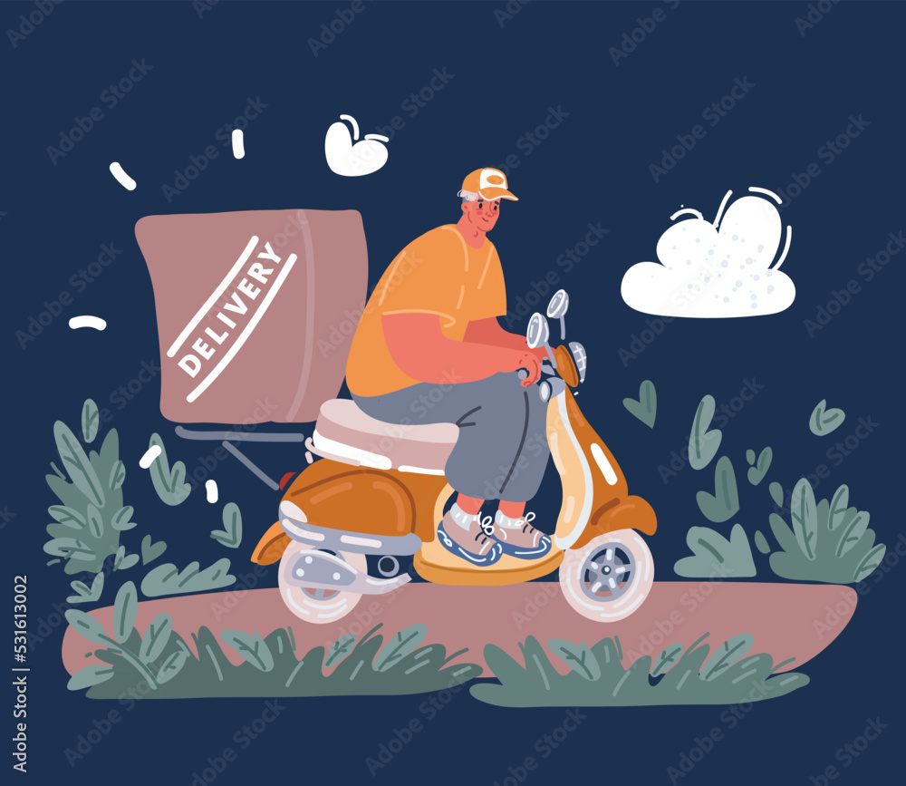 Cartoon vector illustration of man ride a bicycle Stock Vector | Adobe ...