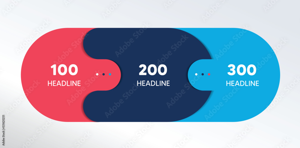 3 elements scheme, diagram. Three connected circles. Infographic ...