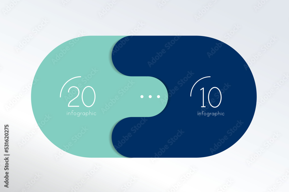 2 elements scheme, diagram. Two connected circles. Infographic template ...