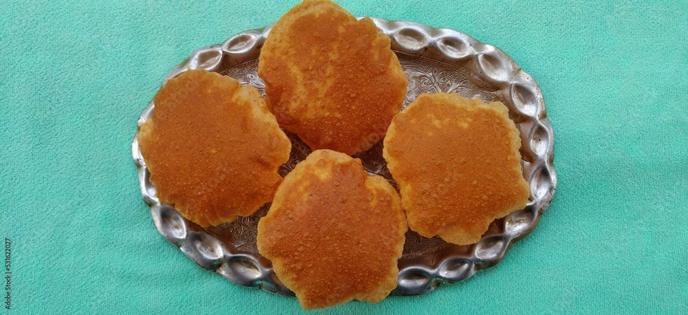 Indian traditional food puri Stock Photo | Adobe Stock