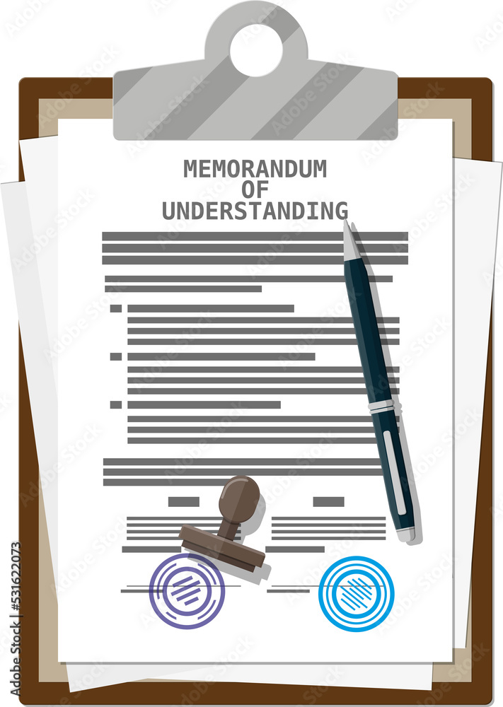 Memorandum of understanding document Stock Illustration | Adobe Stock