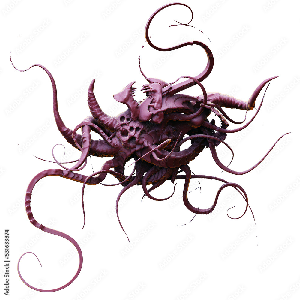 Abstract Organic Alien Tentacle Tendril | Transparent Background PNG ...