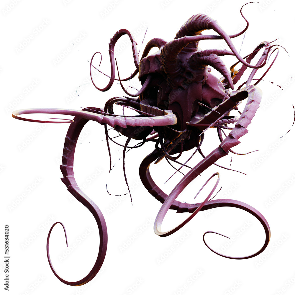 Abstract Organic Alien Tentacle Tendril | Transparent Background PNG ...