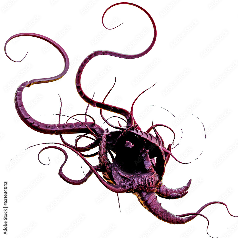 Abstract Organic Alien Tentacle Tendril | Transparent Background PNG ...