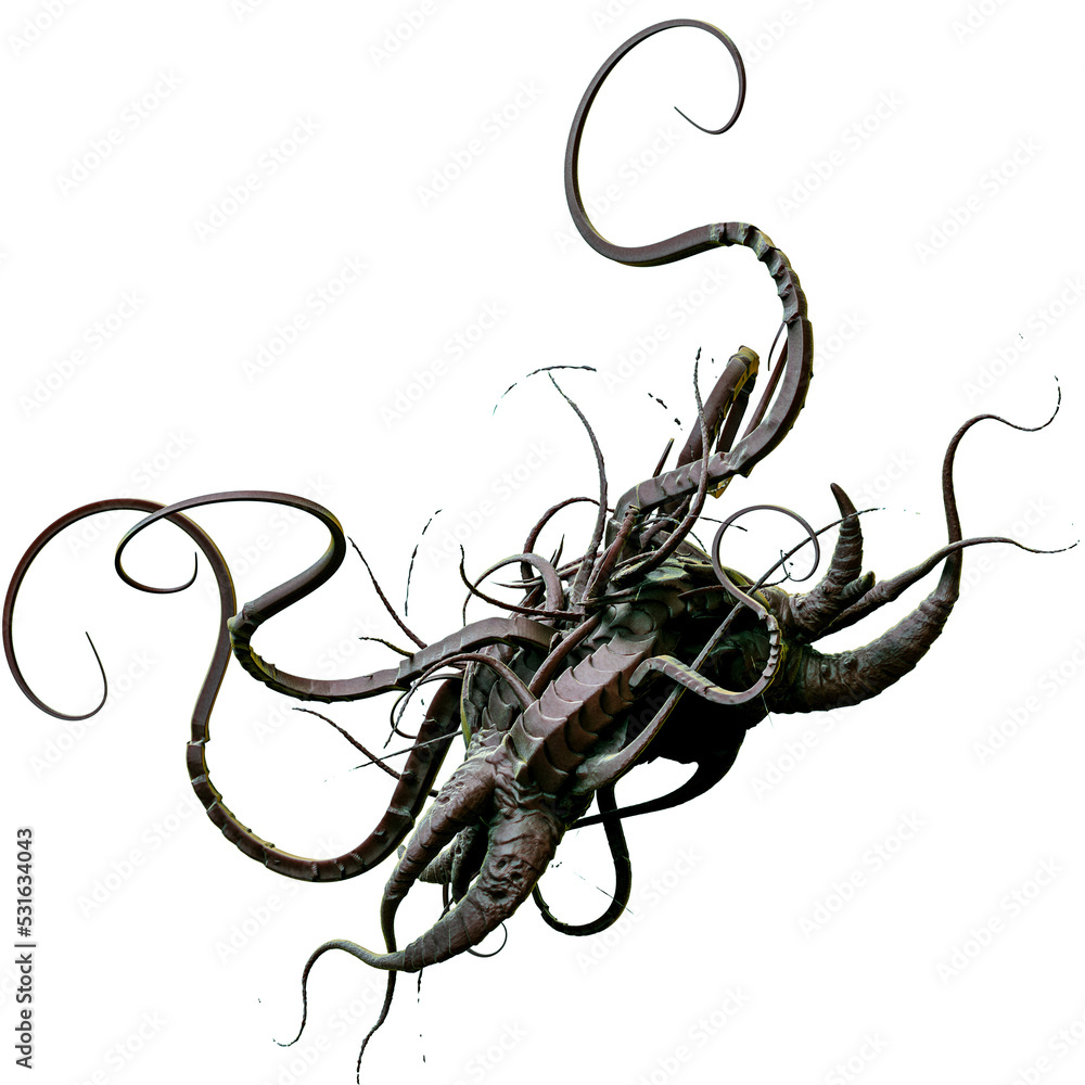 Abstract Organic Alien Tentacle Tendril | Transparent Background PNG ...