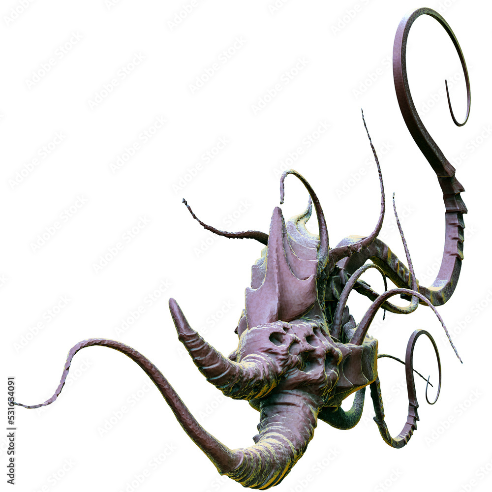 Abstract Organic Alien Tentacle Tendril | Transparent Background PNG ...