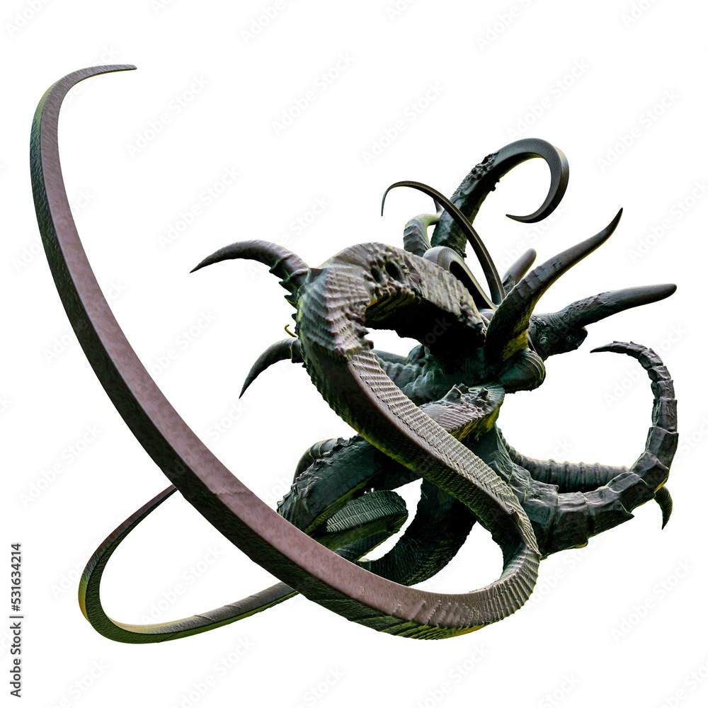 Abstract Organic Alien Tentacle Tendril | Transparent Background PNG ...