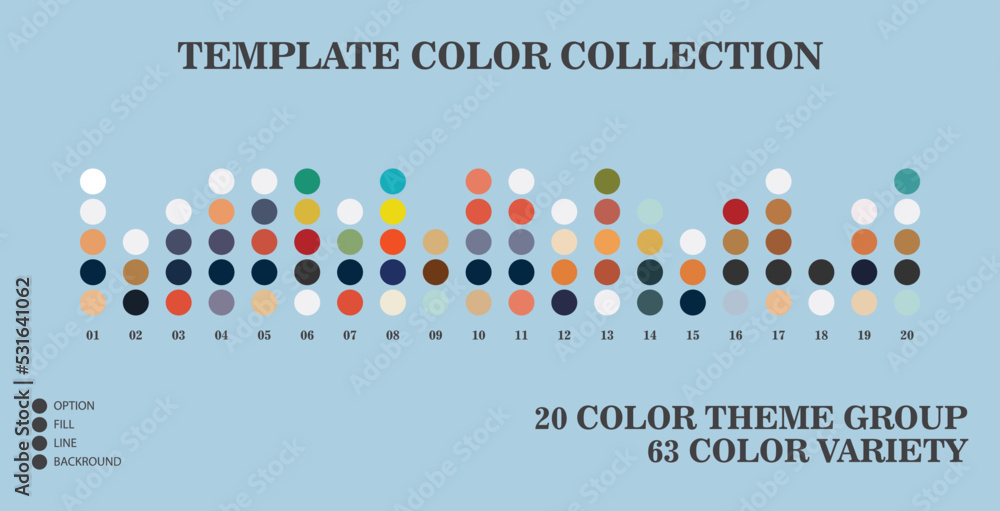 Trend Color palette blend 2023. 20 vector color palette groups, with 63 ...