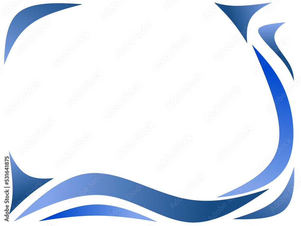frame background with blue wave style for text, photos, quotes and ...
