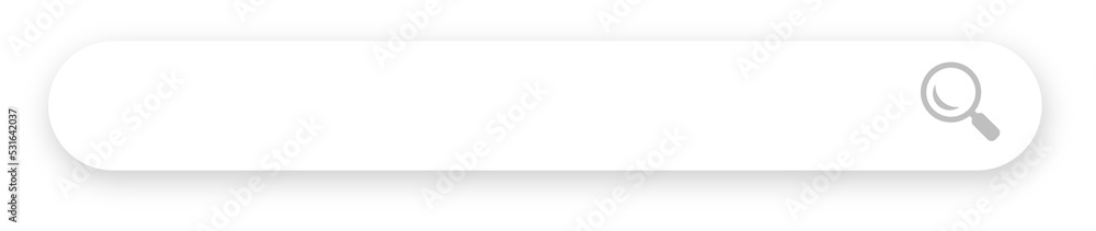 Search bar with shadow on transparent background. Search engine box ...