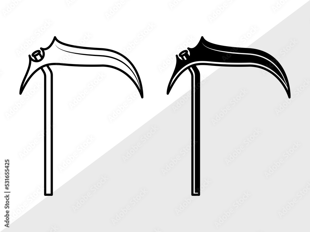 Scythe SVG, Scythe Outline Svg, Death Svg, Grim Reaper Svg, Scythe Svg ...