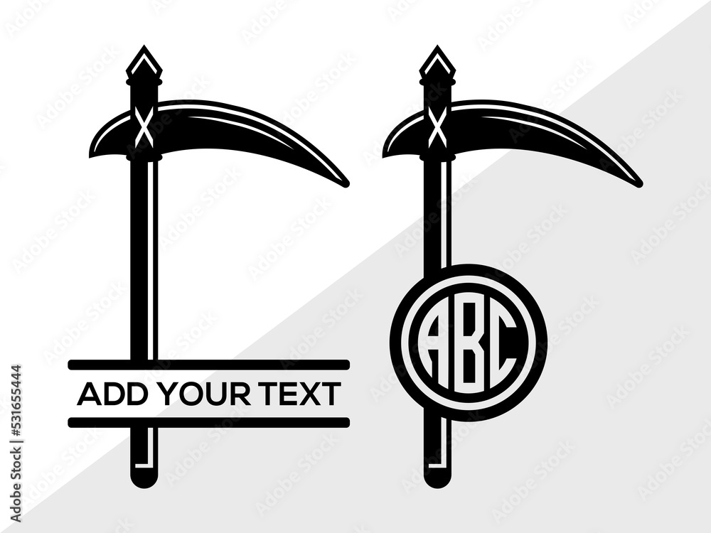 Scythe SVG, Scythe Outline Svg, Death Svg, Grim Reaper Svg, Split ...