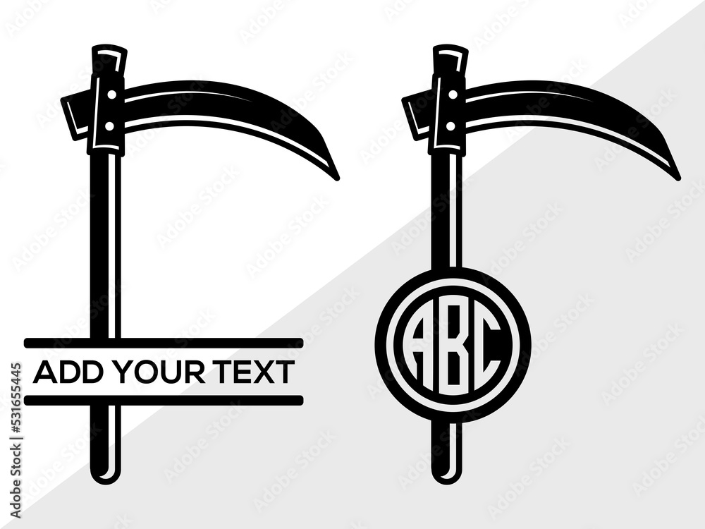 Scythe SVG, Scythe Outline Svg, Death Svg, Grim Reaper Svg, Split ...