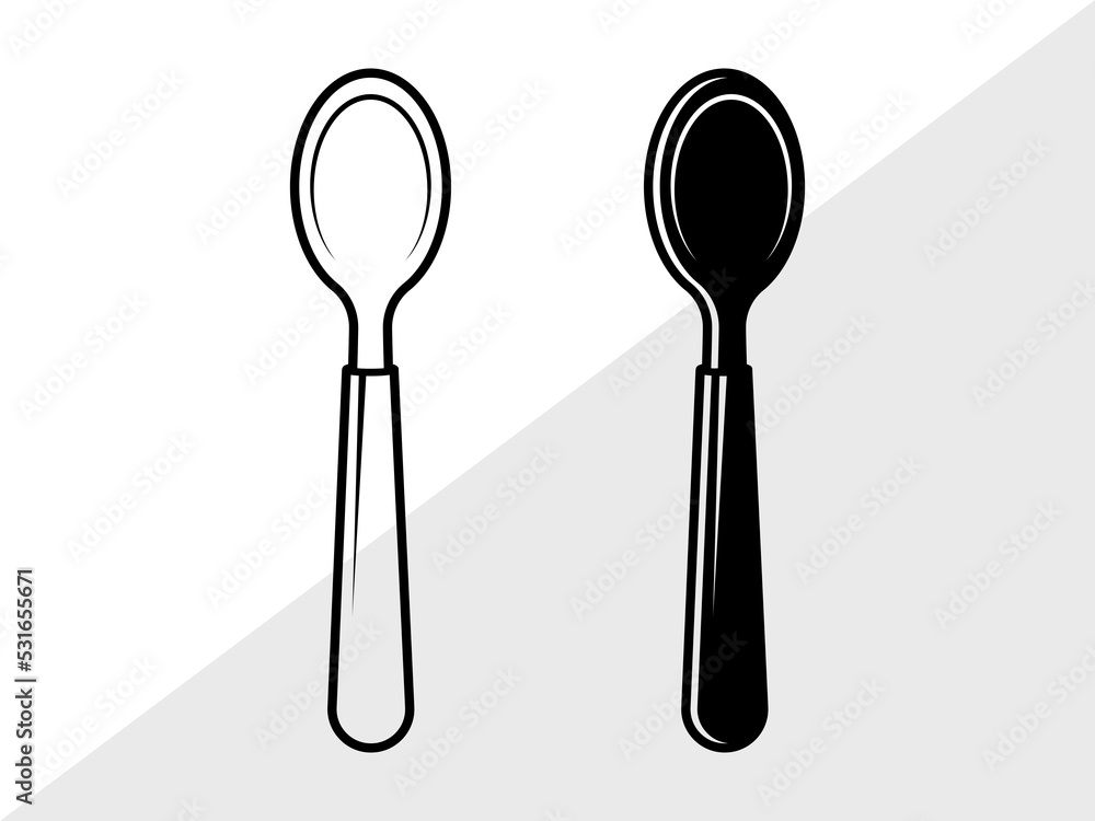 Spoon SVG, Utensils Svg, Kitchen Svg, Frok Svg, Soup Spoon Svg, Cutlery ...