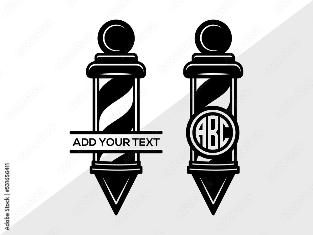Barbers Pole Monogram SVG, Barber Light Svg, Barber Pole Svg ...