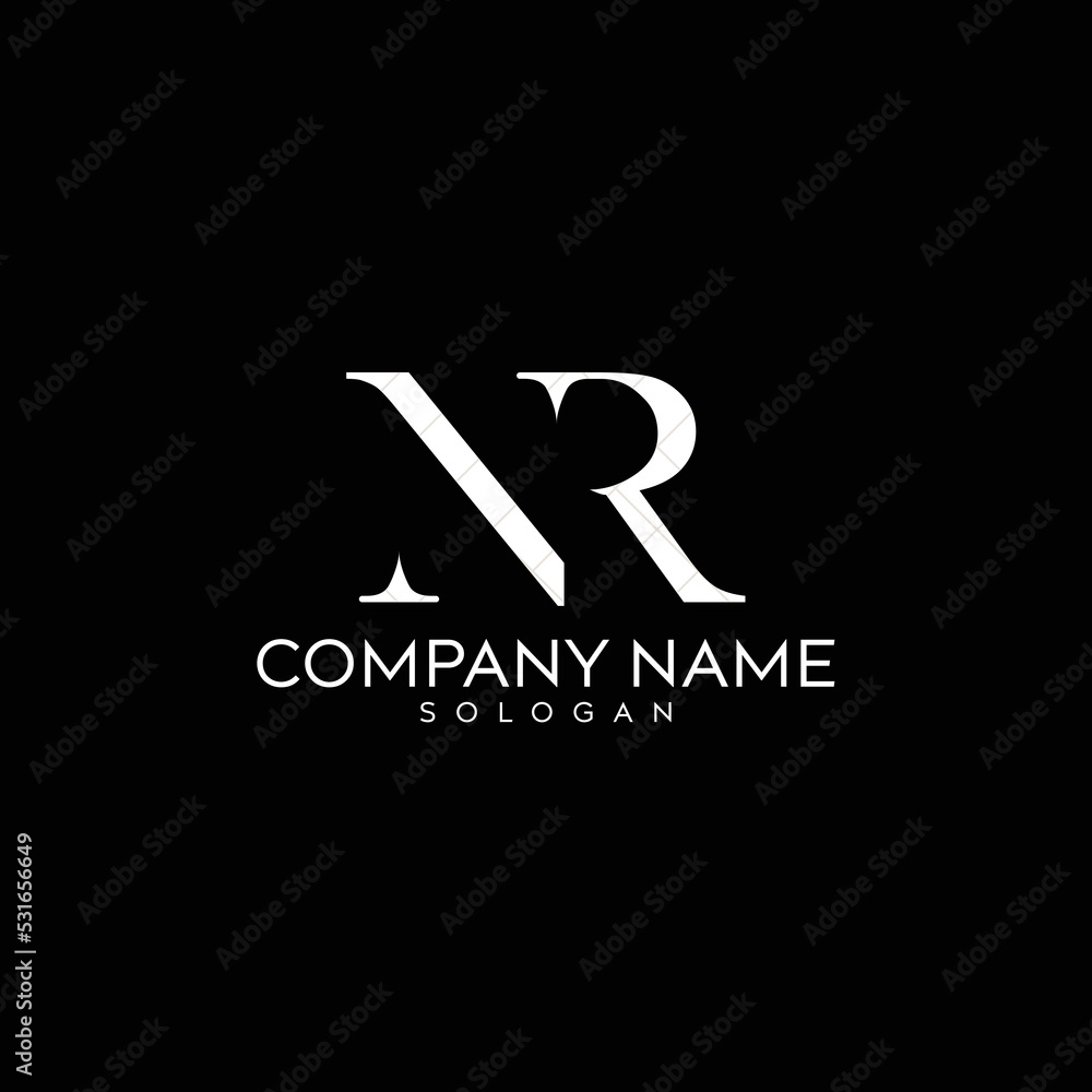 Alphabet Letters NR, NR initial logo design Emblem Monogram, NR Logo ...
