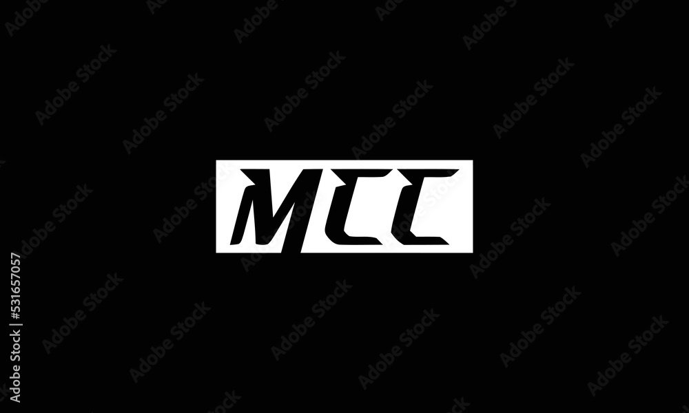 MCC letter logo design with black background in illustrator, vector ...