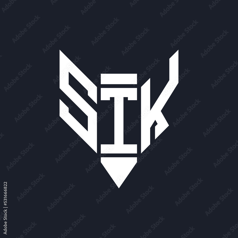STK letter logo design on black background. STK creative monogram ...