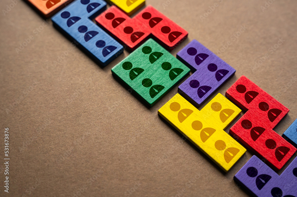 Chain of people workers. Work together. Personnel management. Human ...