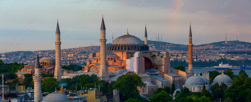 Hagia Sophia in Istanbul. The world famous monument of Byzantine ...