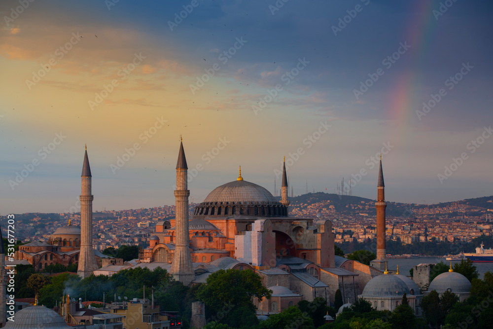 Hagia Sophia in Istanbul. The world famous monument of Byzantine ...